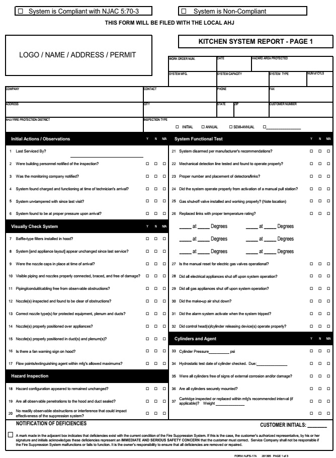 APPENDIX O INSPECTION TESTING AND MAINTENANCE OF NONWATER BASED KITCHEN ...