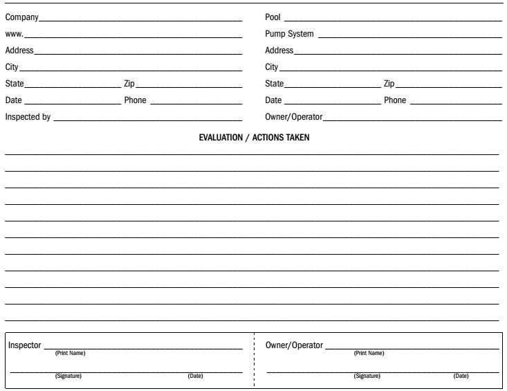 APPENDIX B FIELD CHECKLIST FOR IDENTIFYING SUCTION ENTRAPMENT HAZARDS ...